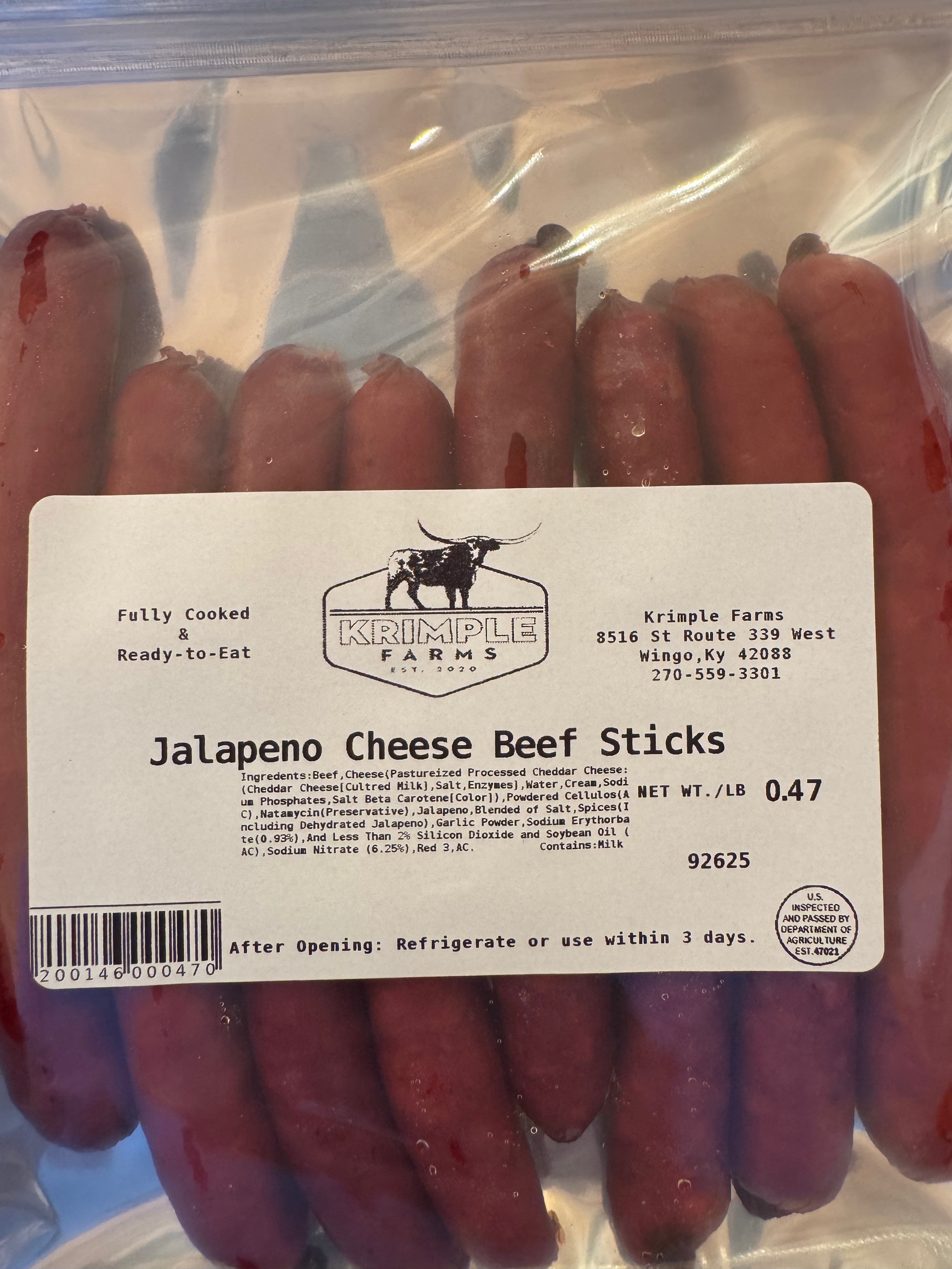 Jalapeño Cheese Beef Sticks – Heirloom Acres